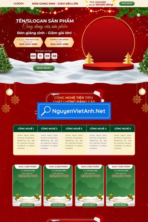 Theme mẫu landing page Giáng sinh Noel 2025